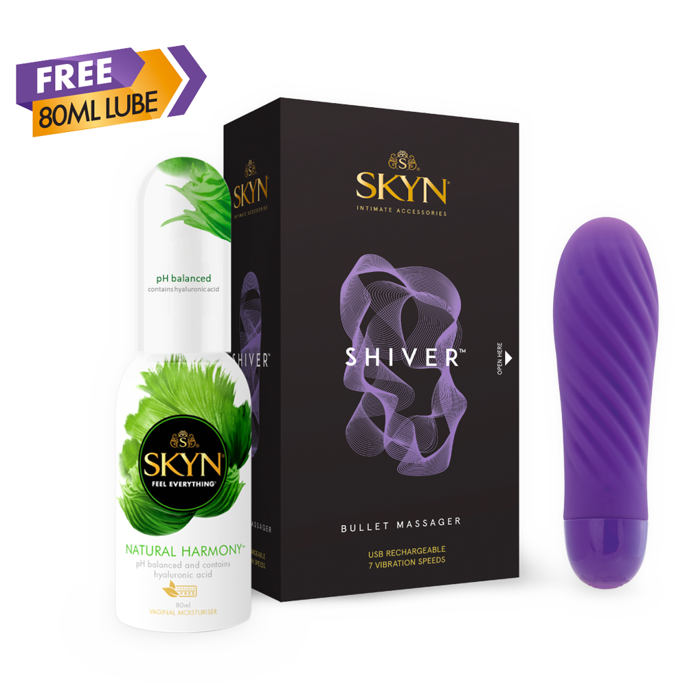 SKYN Shiver Vibrating Bullet Natural Harmony 80ml Gel LifeStyles